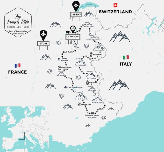 French Alps motorcycle tour | Guided, self guided & rental